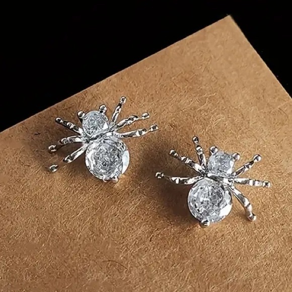 Jewelry | Cubic Zirconia Spider Earrings Silver | Poshmark